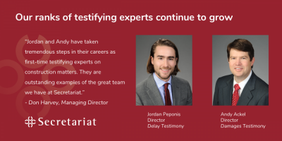 Our Ranks of Testifying Experts Continue to Grow - Secretariat