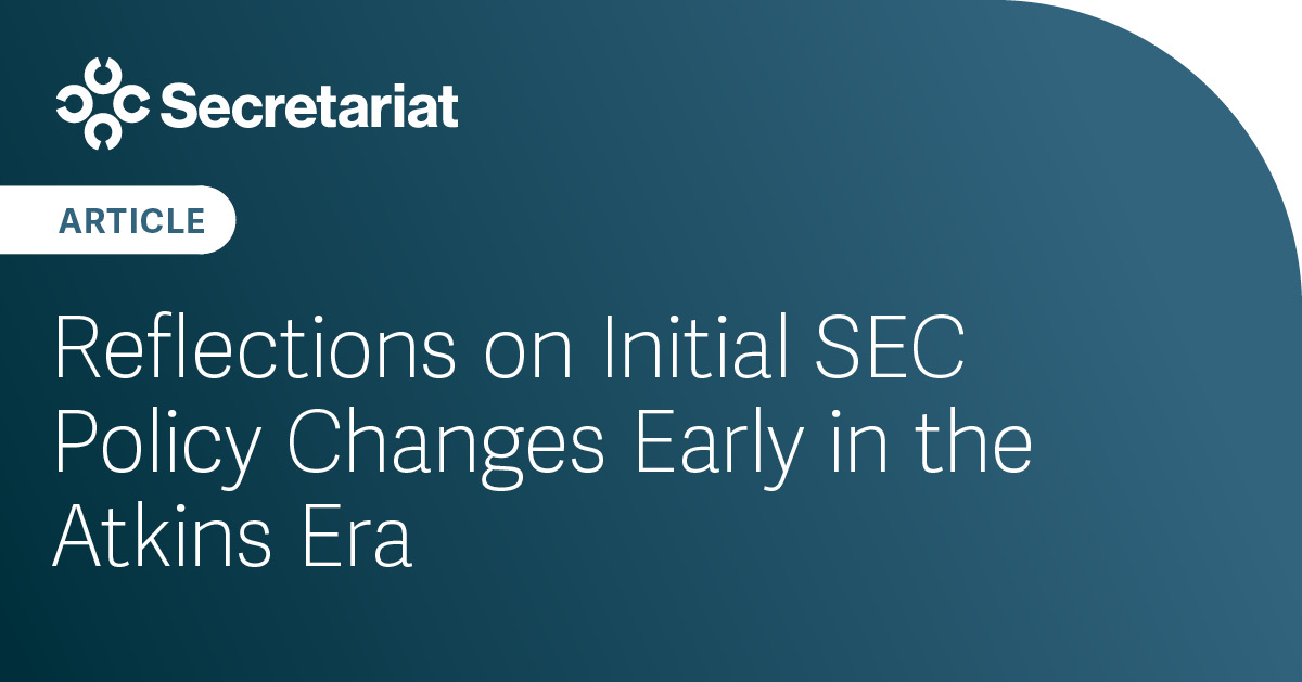 Reflections on Initial SEC Policy Changes Early in the Atkins Era ...