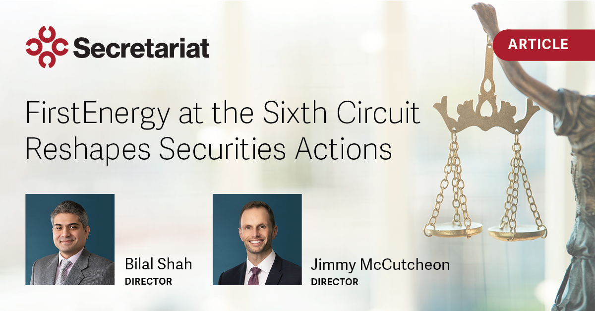 FirstEnergy at the Sixth Circuit Reshapes Securities Class Actions ...