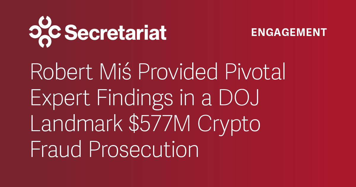 Robert Miś Provided Pivotal Expert Findings in a DOJ Landmark $577M ...